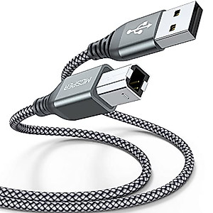 2 Pack USB Printer Cable,5FT USB A to B Cable, 2.0 USB B Cable High-Speed Printer Cord Compatible with Hp, Canon, Brother, Samsung, Dell, Epson, Lexmark, Xerox, Piano, Dac, and More(Grey)