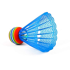 VOSAREA 4pcs LED Lighting Nylon Badminton Shuttlecocks Practical Sports Supplies Exercise Accessories for Indoor Outdoor Playing (2PCS Blue, 2PCS Pink)