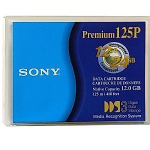 10 pack of Sony Premium 125P DGD125P 4mm 12GB Native / 24GB Compressed Data Storage Cartridge Tape for DDS3 - 125m / 410ft
