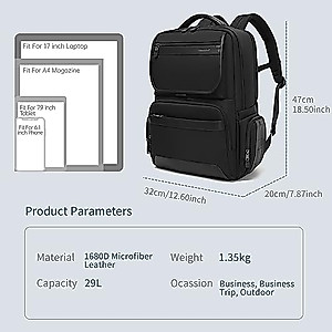 TIGERNU Travel Laptop Backpack for Men Business Travel Backpack with Laptop Compartment Fits 17 Inch Laptops（TGN-B001 Black）