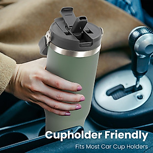 Riley Joy 32 oz 2.0 Stainless Steel Tumbler with Leak-Proof Lid and Straw, Double-Wall Vacuum Insulated Travel Mug for Coffee, Iced Tea, or Water - Ideal for Commutes and Outdoor