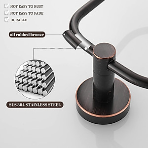 Bronze Hand Towel Holder, Bathroom Towel Ring Oil Rubbed, Bath Hand Towel Hangers Wall Mounted Farmhouse Rustic ORB Stainless Steel Trapezoid