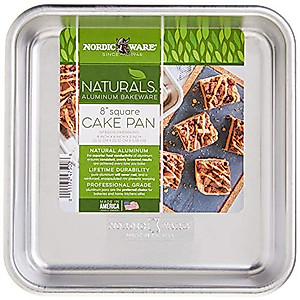 Nordic Ware - 47500 Nordic Ware Naturals Aluminum Commercial 8" x 8" Square Cake Pan, 8 by 8 inches, Silver