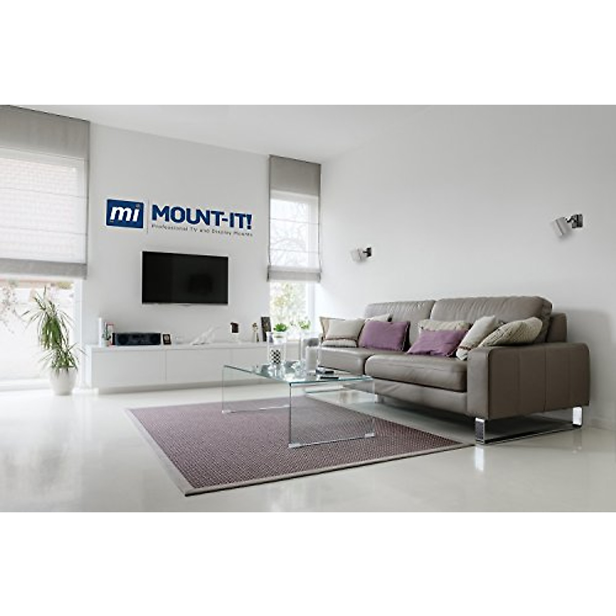 Mount-It! Speaker Mount for Wall and Ceiling, Low Profile Heavy Duty, Anti-Theft, Universal for Channel Surround Sound and Satellite Speakers, Black, 2 Mounts