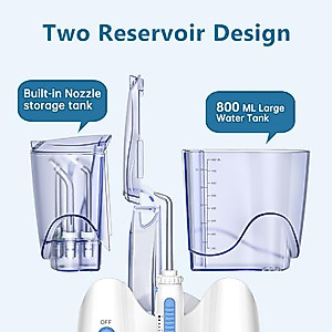 H2ofloss® Dental Water Flosser for Teeth Cleaning with 13 Multifunctional Tips&800ml Capacity, Professional Countertop Oral Irrigator Quiet Design(HF-9)