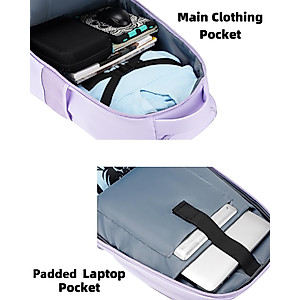 MATEIN Rolling Backpack for Women, 17 Inch Travel Laptop Backpacks with Wheels, Waterproof Large Roller Carry On Luggage Wheeled Backpack, Trolley Overnight Suitcase Business Computer Bag, Purple