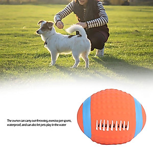 Dog Chew Toys, Squeaky Latex Dog Toy Balls Football Rugby Fetch Dog Interactive Toy with Crinkle Pape for Small Medium and Large Dogs