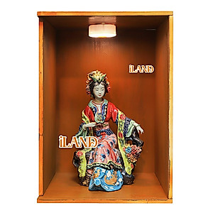 iLAND Large Display Box, Diorama Box, Wooden Display Case for Collectibles, Quick-Build Unfinished 15.7“ x 11” x 11“ with Transparent Front Suitable for Dollhouse, Figures, Diorama