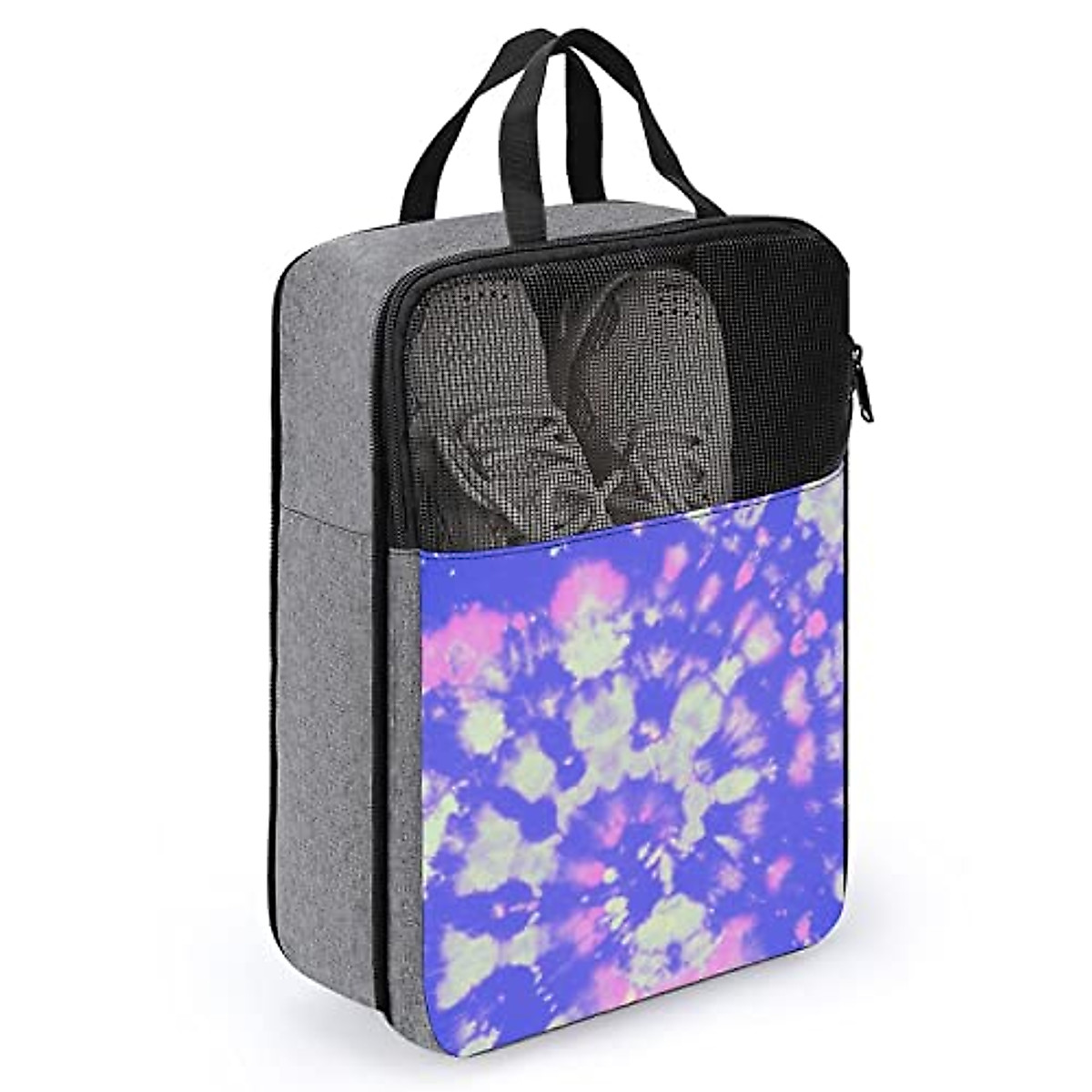 Frcavbin Tie Die Swirl Kaleidoscope Travel Shoe Bag Shoes Carrier with Handle and Zipper Foldable Shoe Puches Organizer for Home storage School starts
