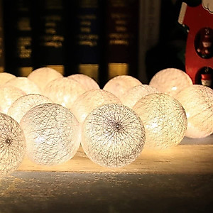 Indoor LED Fairy Lights, Battery Powered Warm White Decoration Cotton Ball Night light For Party Wedding Garden Home Patio Lawn Kids Bedroom Holiday Valentine's Day Decor Garden School kindergarten de