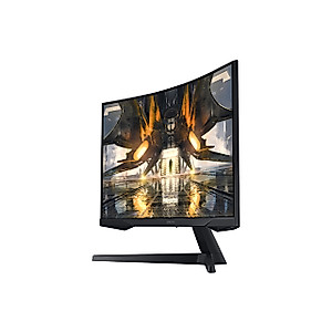 SAMSUNG 32" Odyssey G55A QHD 165Hz 1ms FreeSync Curved Gaming Monitor with HDR 10, Futuristic Design for Any Desktop, LS32AG550ENXZA