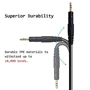 MJKOR Replacement Cable Compatible with Audio Technica ATH-M50x, ATH-M40x, ATH-M60x, ATH-M70x Headphones(4.92ft, Black)