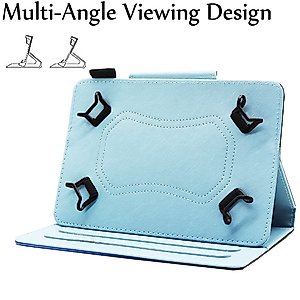 Nannxiebky Universal 10 10.1 Inch Android Tablet Case, Multi-Angle Viewing Stand PU Leather Wallet Tablet Case for 9 10 10.1 Inch and More 9.0" - 10.5" Tablet, Purple Butterfly