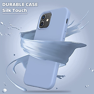 OuXul Compatible with iPhone 12 Mini Case,Liquid Silicone Gel Rubber Phone Case,iPhone 12 Mini Case 2020 Cover 5.4 Inch Full Body Slim Soft Microfiber Lining Protective Case(Lilac)