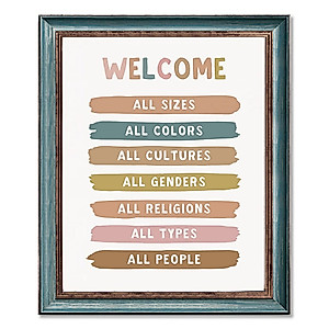 All Are Welcome Here, Classroom Art Print, Kids Diversity Prints, Affirmations Art, Classroom Decor, Nursery Decor, Playroom Decor, Children's Wall Art, Unframed (8X10 INCH)