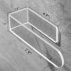Taozun Hand Towel Holder - Clear Towel Rack for Bathroom, Adhesive Towel Bar Stick on Kitchen Wall, Acrylic Towel Rail No Drill Towel Holder, 2 Packs