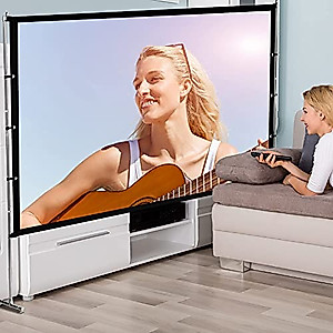 Movie Projector Screen with Stand Foldable Portable Outdoor Indoor Movie Screen for Home Theater Recreational Projection Screen 16: 9 HD 86 Inch Gifts