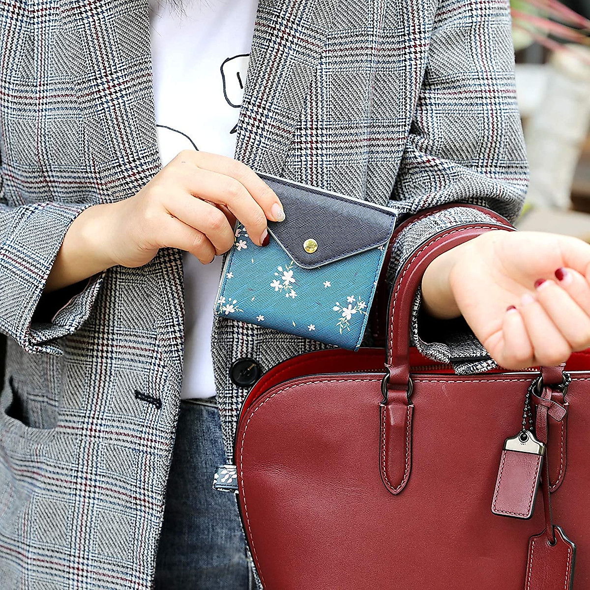 Rose Lake Women Wallet (5 Pack) Bifold Pocket Change Purse RFID Blocking Pouch with Snaps Closure Gifts for Girls (Mult Color-5 Pcs)