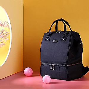 Breast Pump Bag Backpack, GOGOSO Pumping Bags with Cooler for Work Mom Breast Pump Carrying Diaper Bag Baby Shower Gifts（No Include Ice Pack）