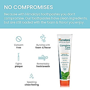 Himalaya Botanique Complete Care Toothpaste, Simply Mint, Fluoride Free Plaque Reducer for Brighter Teeth and Fresh Breath, 5.29 oz, 2 Pack