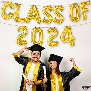 KatchOn, Gold Class of 2024 Balloons - 16 Inch | Graduation Balloons for Graduation Decorations Class of 2024 | Class of 2024 Decorations, Graduation Balloons Class of 2024 | Graduation Decorations