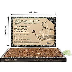 Bark Potty Disposable Training Pads, Multi Use Leak-Proof and Odor Control Puppy Pee Pads | 30 x 20 Standard Pee Pads for Dogs | Natural Bark Potty Pads for Dogs - Dog Housebreaking & Puppy Supplies