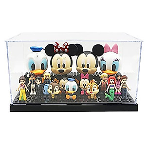 Display Case for Minifigure Action Figures Blocks, Display Box Storage for Lego Minifigures, Gifts for Lego Lovers,Black