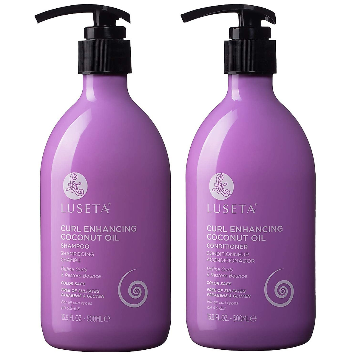 Luseta Curly Hair Shampoo and Conditioner Set and Biotin Hair Oil for Hair Growth