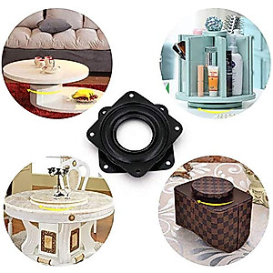 4 Pcs Square Rotating Swivel Plate,Lazy Susan Turntable Bearing with Steel Ball Bearings for Bar Stools,Chairs,Stools - 360 Degrees Black Rotating Tray