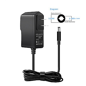 6V 500mA Adapter Power Supply [6 Volts 0.5 Amps] AC to DC Plug 5.5 x 2.1mm & 2.5mm for 6volt 500mA 400mA 300mA 200mA 100mA Equipment, Extra Long 3.3ft Cord