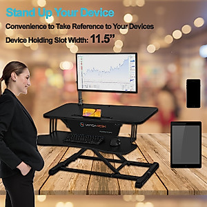 VERSADESK® PowerRiser 32 Inch Electric Standing Desk Converter for Dual ...