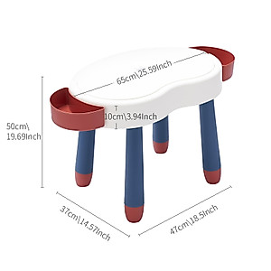 FITYE-KY Building Game Table with Storage Box, Built-in Panels, Tool-Free Installation, Multifunctional Table for Learning and Entertainment（Red）