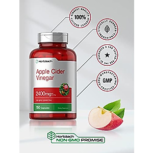 Horbäach Apple Cider Vinegar Capsules | 2400mg | 150 Count | Non-GMO, Gluten Free Supplement
