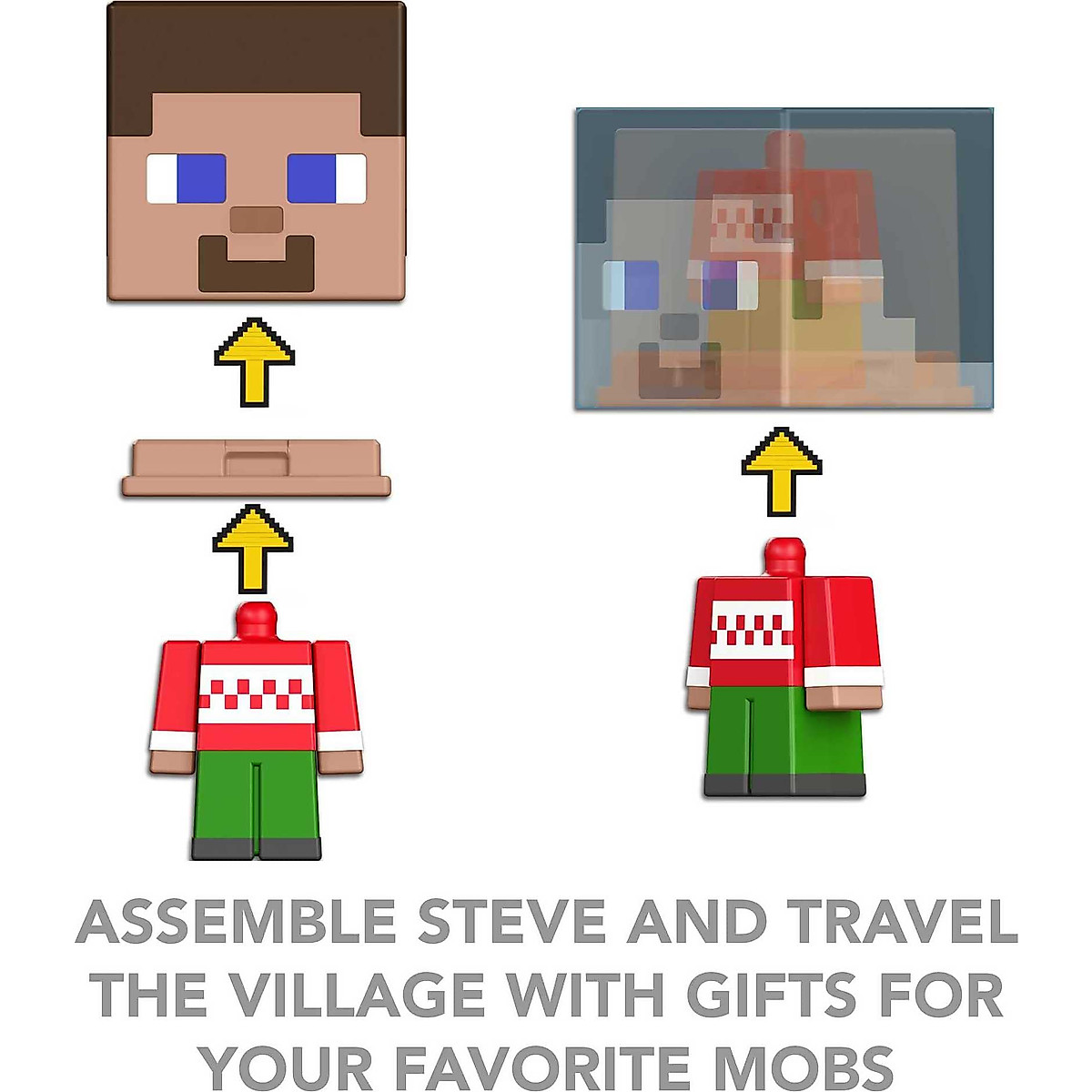 Mattel Minecraft Mob Head Minis Advent Calendar with 24 Surprises Including 6 Figures & Accessories, Holiday Toy