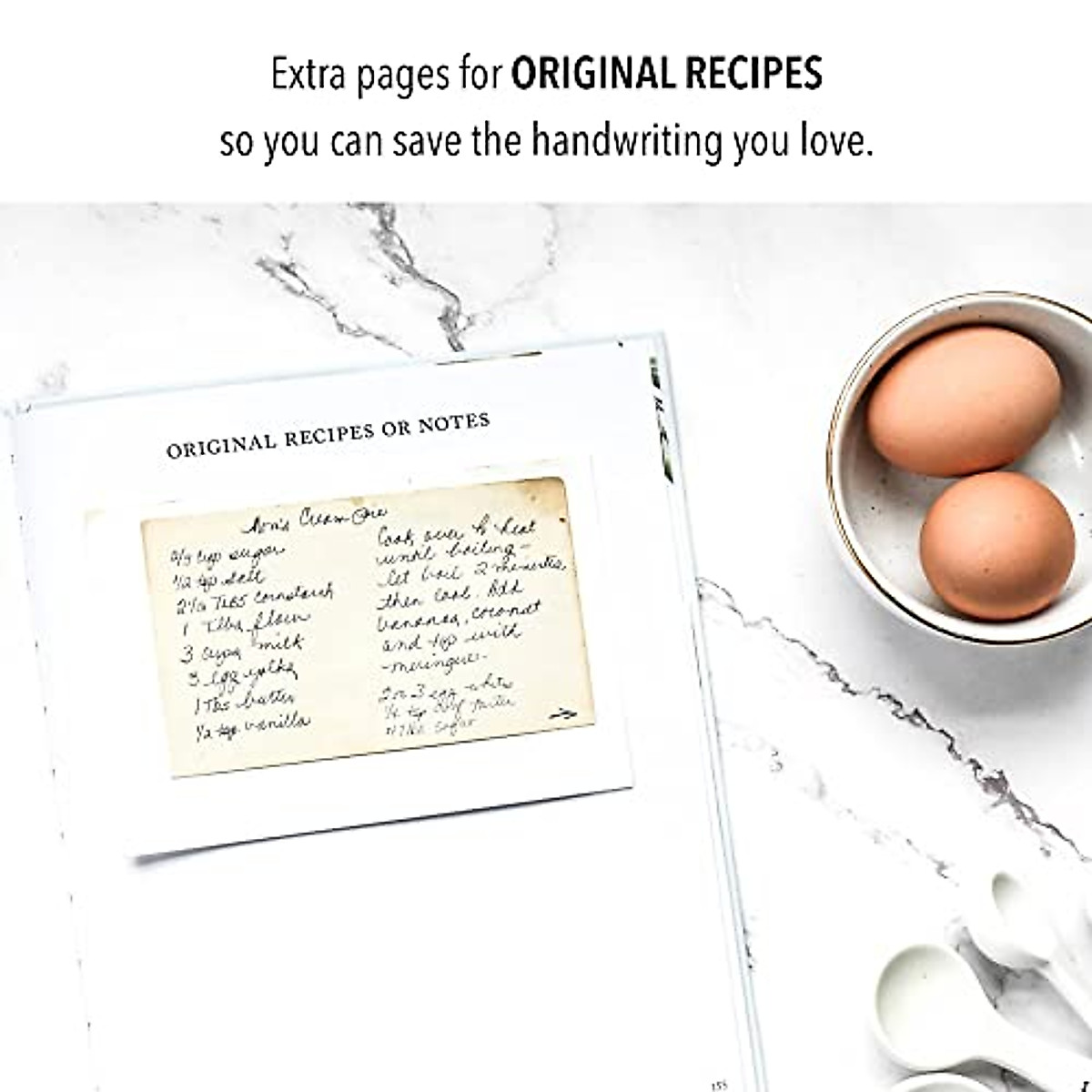 DUNCAN & STONE PAPER CO. Family Recipe Book & Keepsake Journal (160 Pages) – Blank Cookbooks for Family Recipes - Hardcover Recipe Scrapbook - Wife/Mom/Grandmas Recipe Book