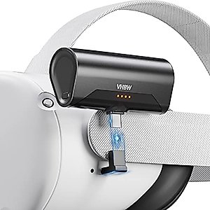 VHBW 4800mAh Battery Pack for Oculus/Meta Quest 2 and Quest, Elite Strap, Portable Power Bank for Oculus Quest 2 Accessories, Fast Charging VR Extended Battery Pack, Extra 2 Hours Playtime