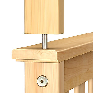 Plank+Beam Classic Wooden Bunk Bed Twin Over Full Size, Platform Bed Frame with Bunk Bed Ladder and Wood Slats for Adult, Space Saving Bed, Easy to Assemble, No Box Spring Needed, Natural