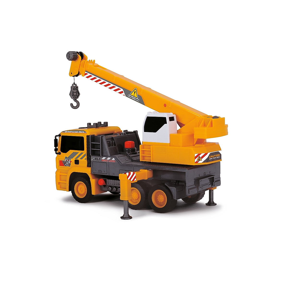 DICKIE TOYS Air Pump Action Mobile Crane Truck, 12", Yellow