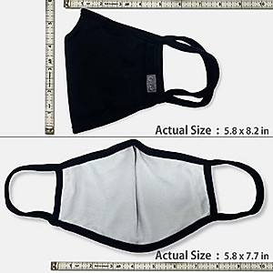 VVUPIC 2-Pack Unisex Cloth Washable Reusable Cover-100% Cotton 3 Layer black outdoor