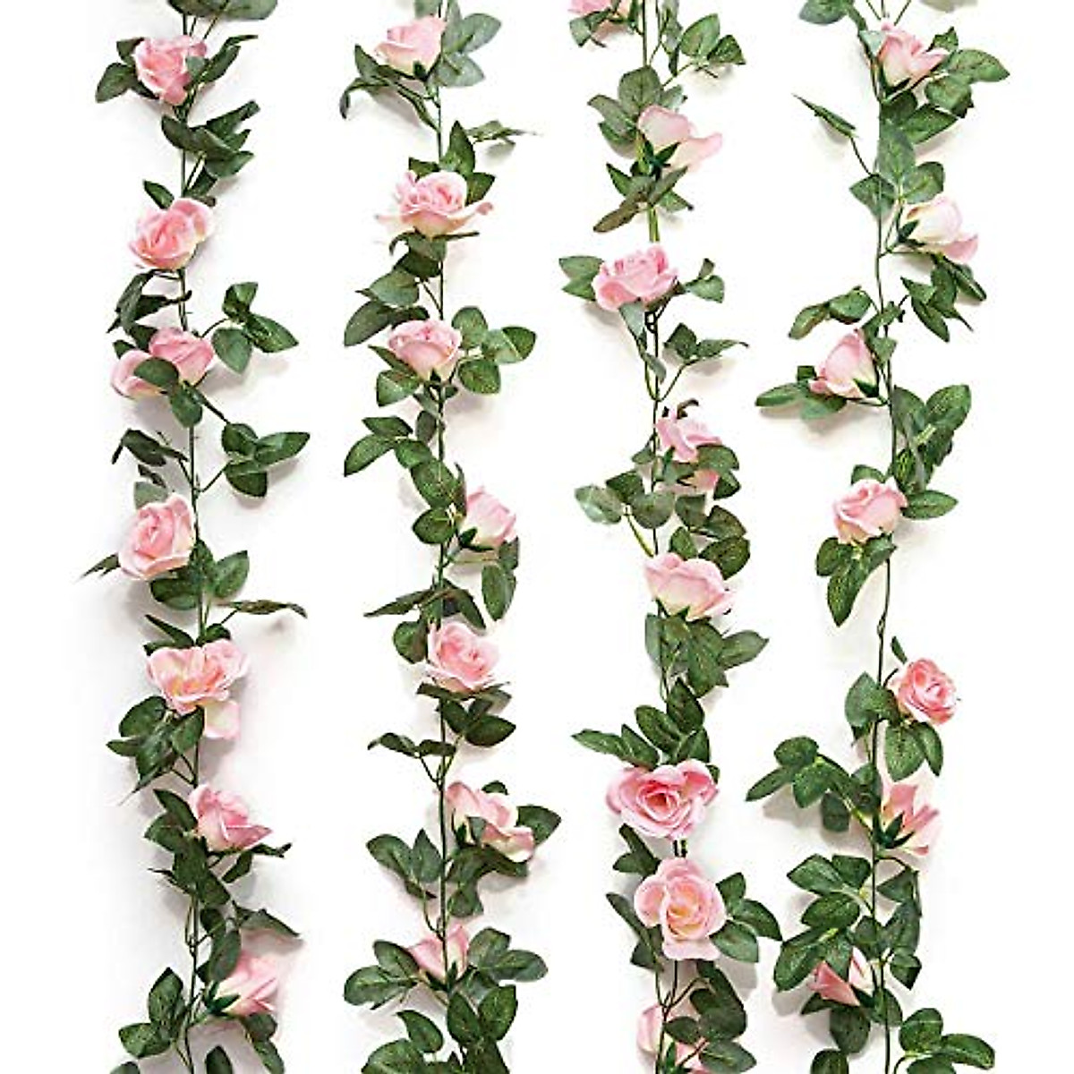 Yebazy 4PCS(30FT) Fake Rose Vine Garland Plants for Hotel Home Party Garden Craft Art Decor……
