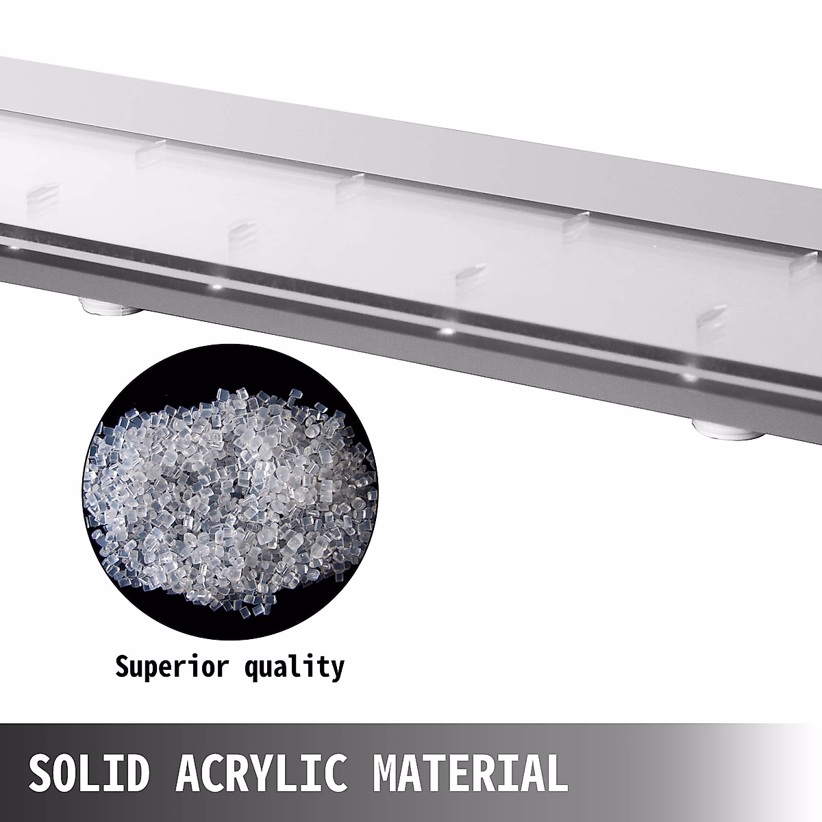 Happybuy Fountain Spillway 23.6x3.2x8.1 Inch, Pool Waterfall Fountain 17 Colors Led, Pool Water Fall Kit with Remote, Pool Spillway Solid Acrylic Pool Waterfall for Garden Pond, Swimming Pool, Square