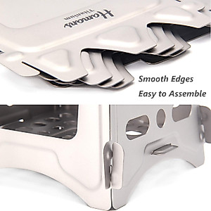 Hamans Titanium Wood Burning Stove, Camping Stove, Foldable Titanium Portable Backpacking Stove for Outdoor Camping Picnic BBQ