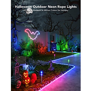 Govee Outdoor LED Strip Lights 98.4ft Bundle Outdoor Neon Rope Lights, 64+ Scenes, Music Sync, Flexible LED Rope Lights for Yard Garden Patio, Compatible with Alexa, Google Assistant