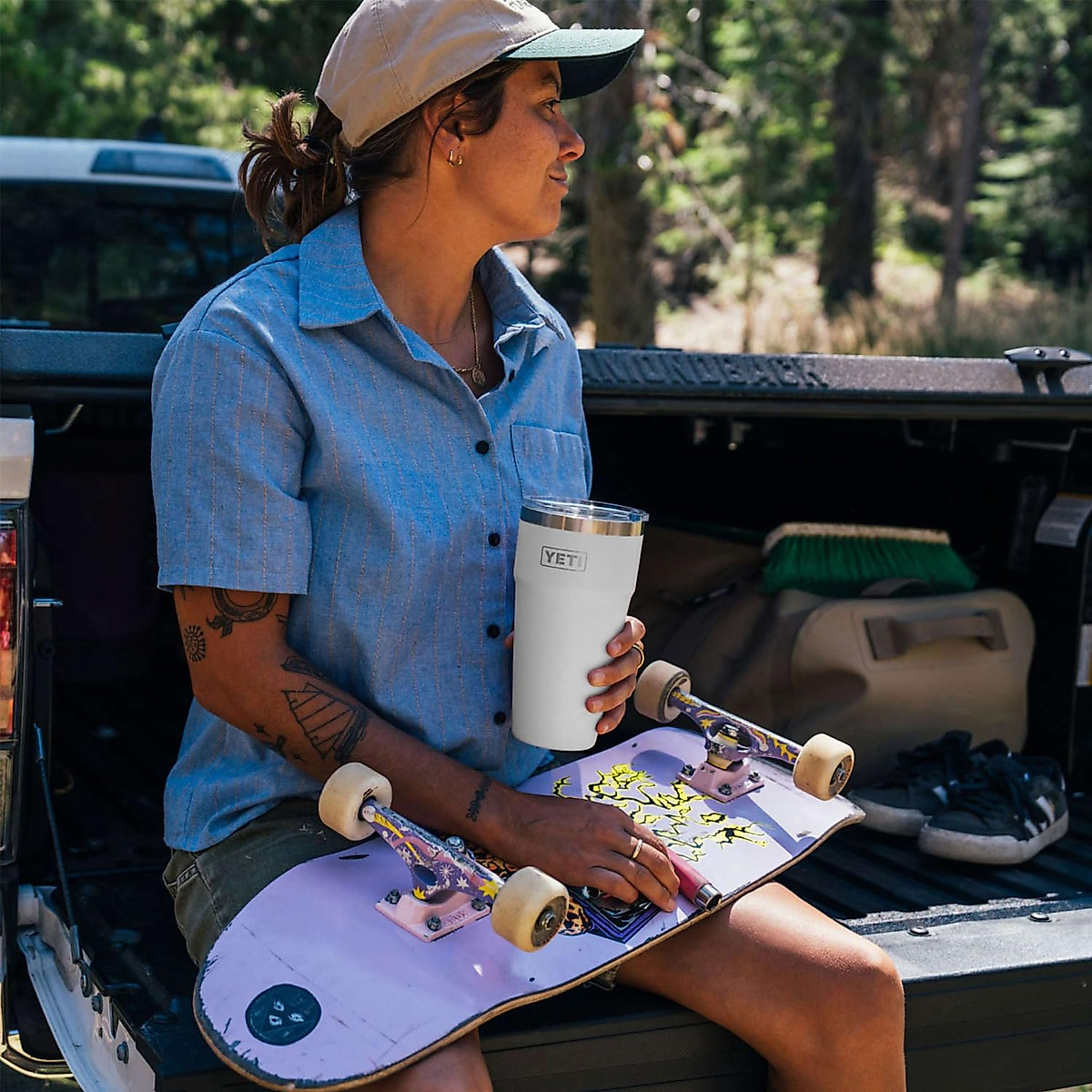 YETI Rambler 30 oz Stackable Tumbler, Stainless Steel, Vacuum Insulated with MagSlider Lid, Big Sky Blue