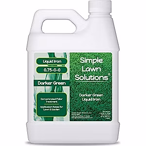 Simple Lawn Solutions - Liquid Iron Fertilizer Darker Green - Chelated Micronutrients - Concentrated Green Booster for Turf Grass, Indoor Plants and Outdoor Garden (32 Ounce)