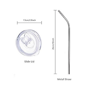 PYD Life Sublimation Blanks Skinny Tumbler Cups Silver 20 OZ Stainless Steel Straight Tumbler with Metal Straw for Tumbler Heat Press Sublimation Oven Printing 4 Pack