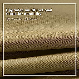 ABCCANOPY Solar Led Patio Umbrellas 3-Tiers 11FT (Khaki)