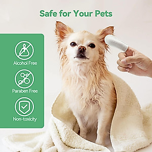 Fldofaves Dog Ear Cleaner, Dog Ear Wipes Finger Ear Cleaner Wipes for Dogs & Cats, Gently Eliminate Ear Wax,Debris and Odor, Relieve Ear Itching &Inflammation,Natural Ingredients - 50 Count