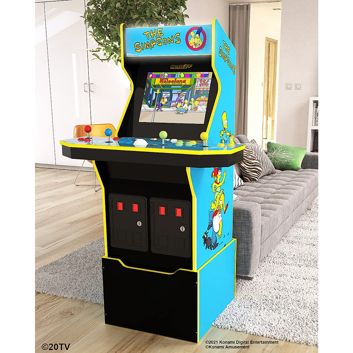 Arcade1UP The Simpsons Live Arcade Cabinet with Riser & Lit Marquee (4 Player) Blue