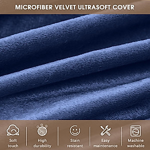 ILPEOD Bean Bag Chairs for Adults - Memory Foam Furniture BeanBag Chair - Kids/Teens Sofa with Soft Micro Fiber Cover - Round Fluffy Couch for Living Room Bedroom College Dorm - 4 ft, Navy